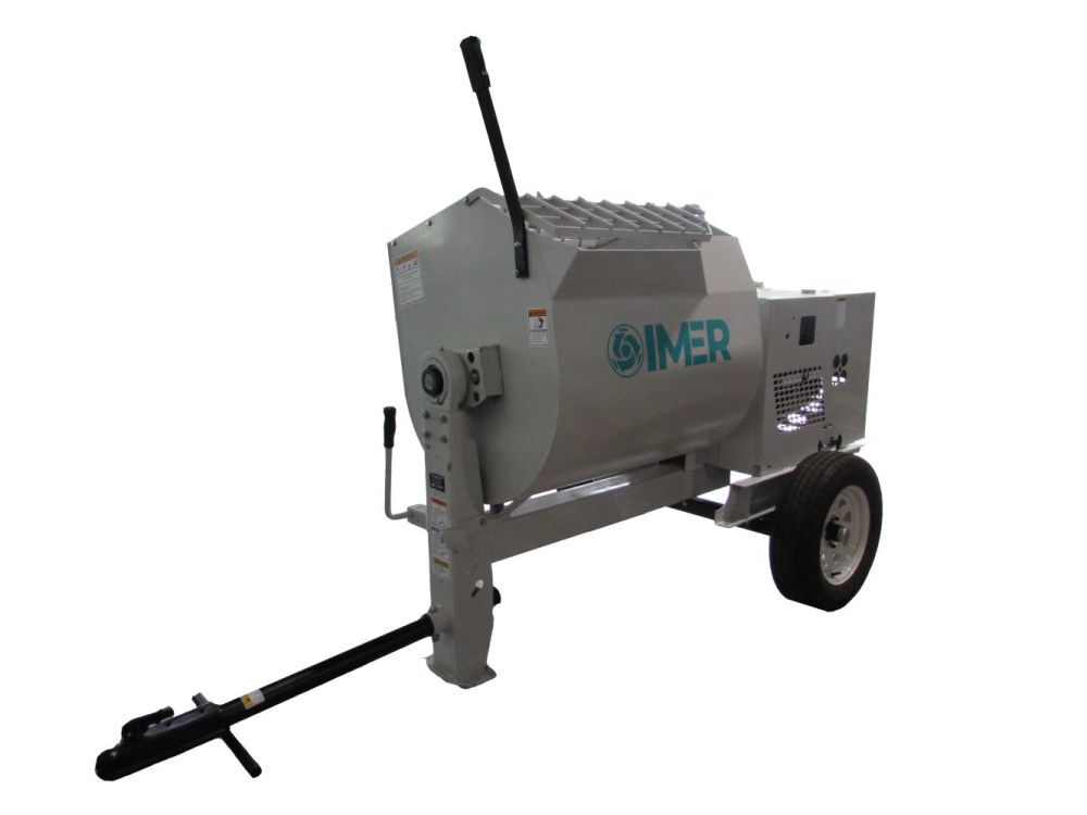 IMER 12 Cu ft Steel Drum Mortar Electric Mixer with Electric Motor ...