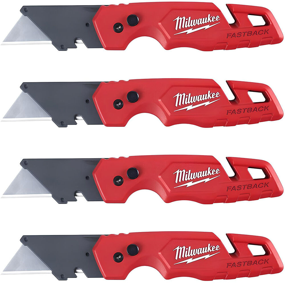 Milwaukee 4pk FASTBACK Folding Utility Knife with Blade Storage 48-22 ...
