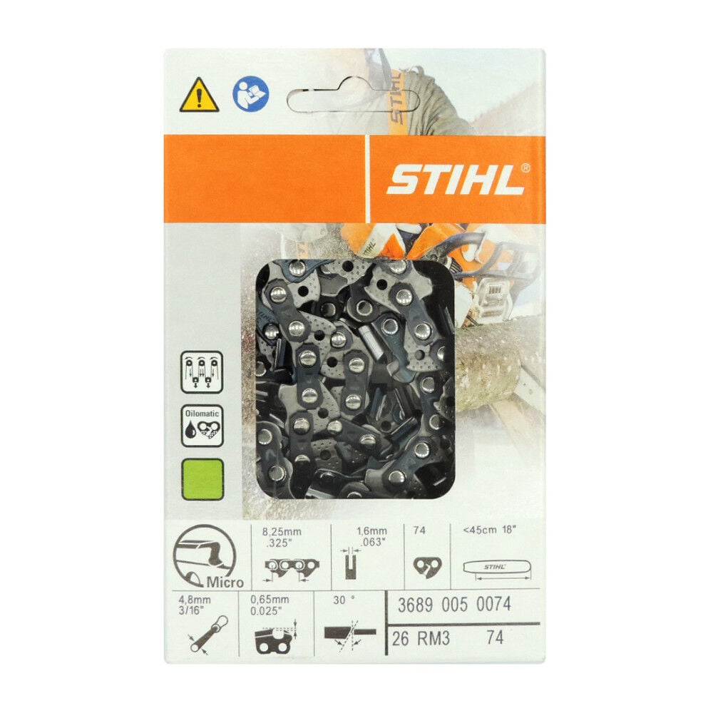 Stihl 18in Oilomatic Rapid Micro 3 26RM3-74E Saw Chain 3689 005 0074 ...