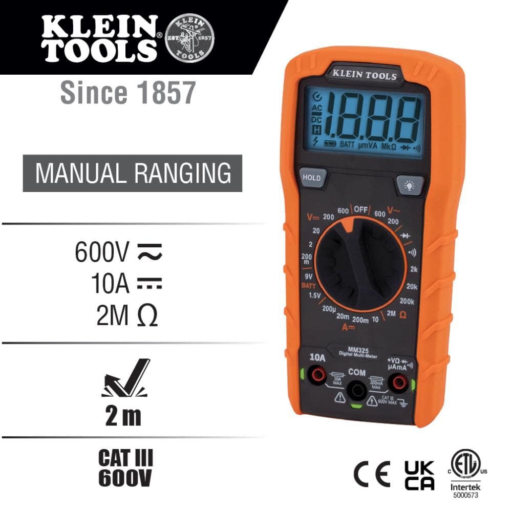 Klein Tools Digital Multimeter Manual 600V MM325 from Klein Tools ...