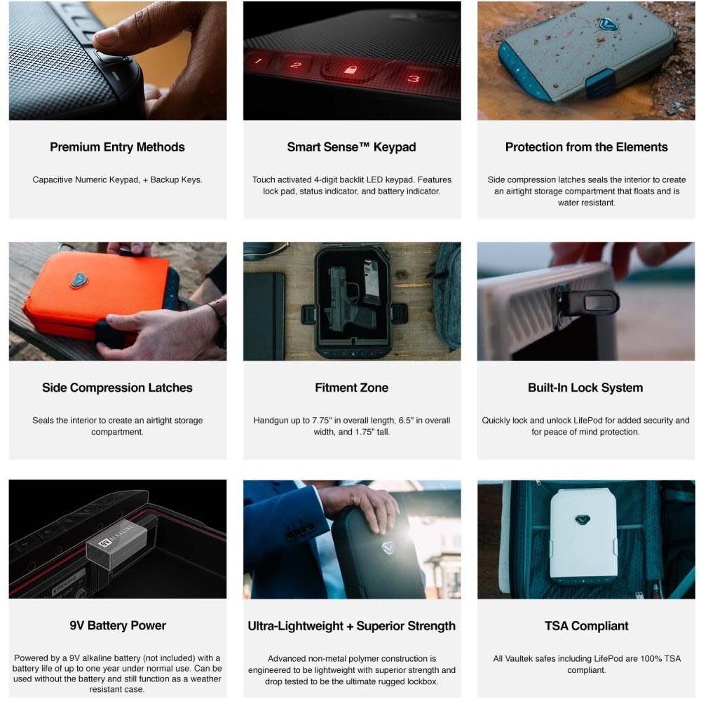 Vaultek Safe LifePod Electronic Keypad Weather Resistant Lock Box in ...