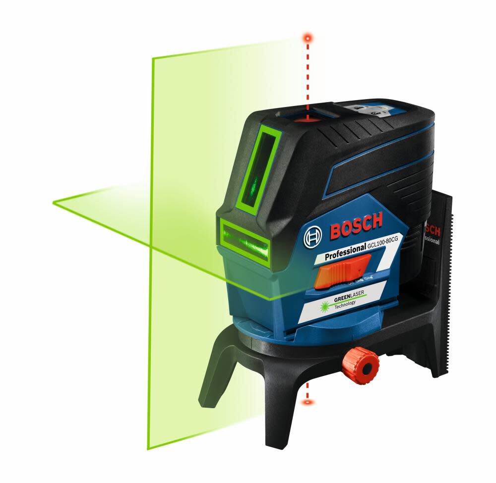 Bosch 12V Max Connected Green-Beam Cross-Line Laser Kit GCL100-80CG-B ...