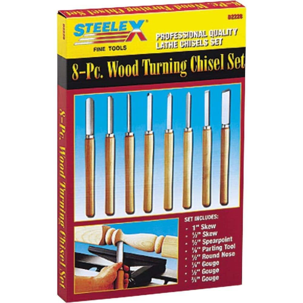 Steelex Wood Turning Lathe Chisel Set 8pc D2228 - Acme Tools