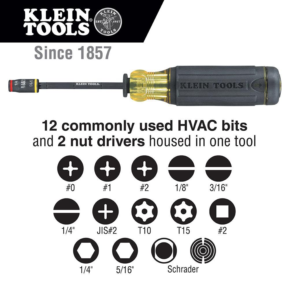 Klein Tools 14 in 1 HVAC Adjustable Screwdriver 32304 - Acme Tools