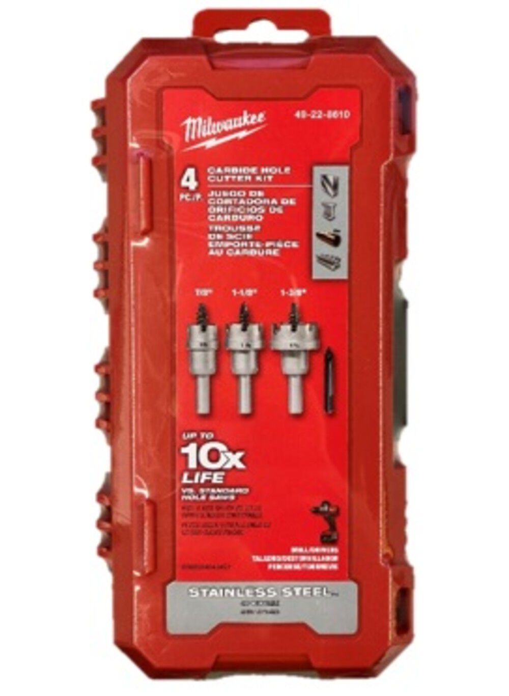Milwaukee One-Piece Carbide Hole Cutter Set 4pc 49-22-8610 - Acme Tools