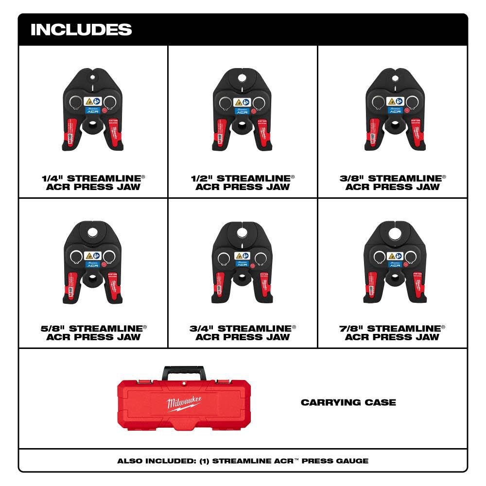 Milwaukee Streamline ACR Press Jaw Kit for M18 FORCE LOGIC Press Tools ...