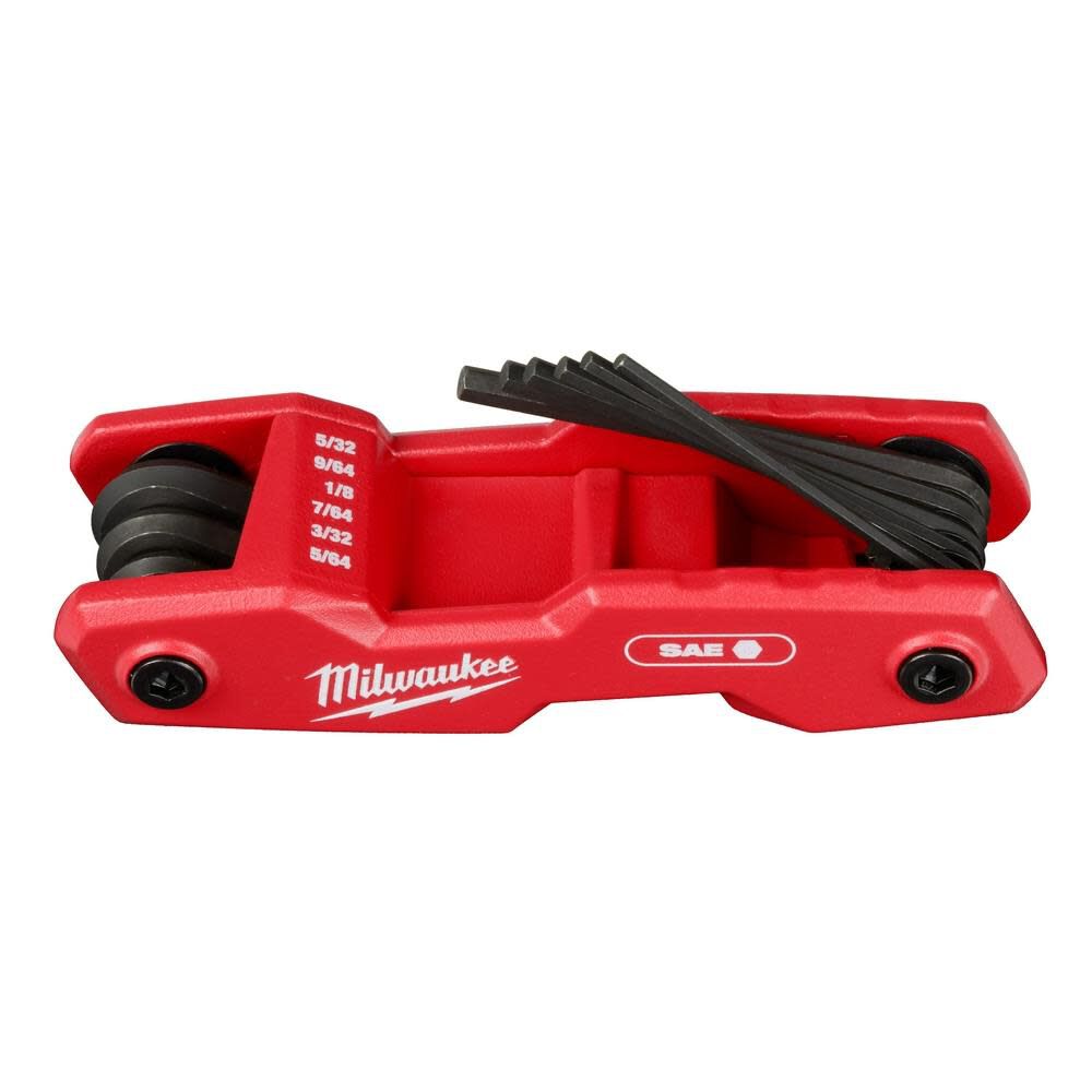 Milwaukee 9 Key Folding Hex Key Set SAE 48-22-2181 - Acme Tools