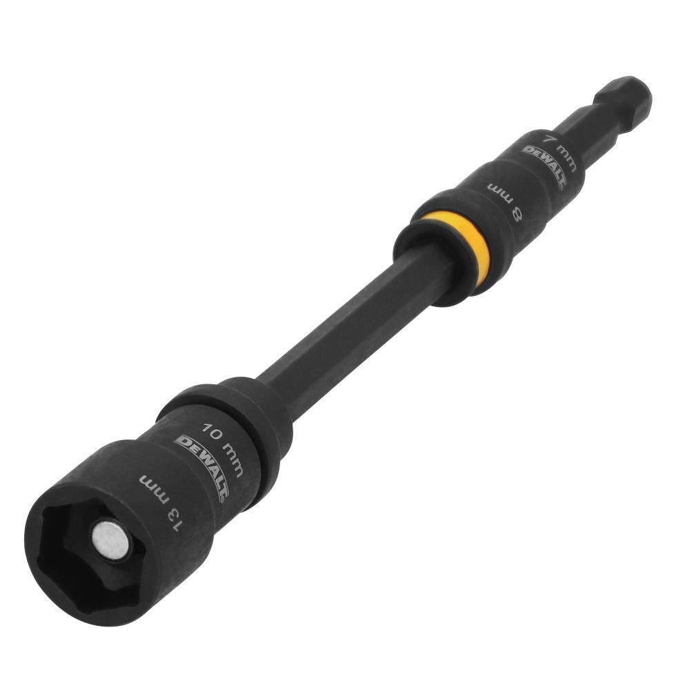 DEWALT 7mm & 8mm Socket, 10mm & 13mm Socket with 6 in Extension ...