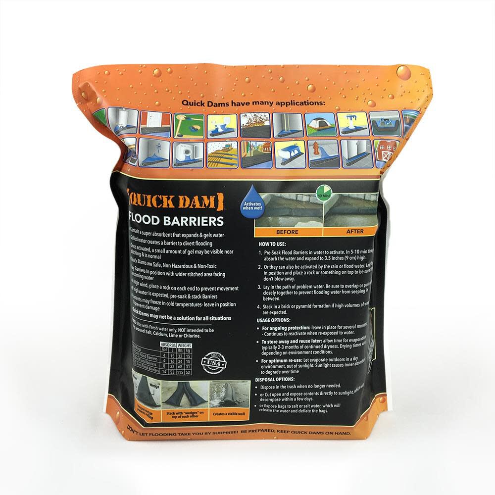 Quick Dam Water Activated Flood Barriers 5ft 2/Pk QD65-2 from Quick Dam ...