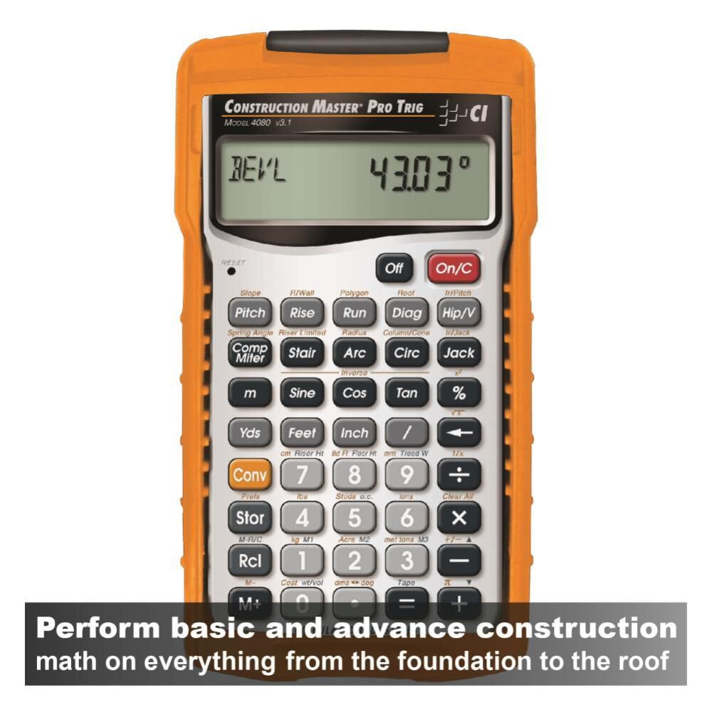 Calculated Industries CM Pro Trig Construction Math Calculator 4080 ...