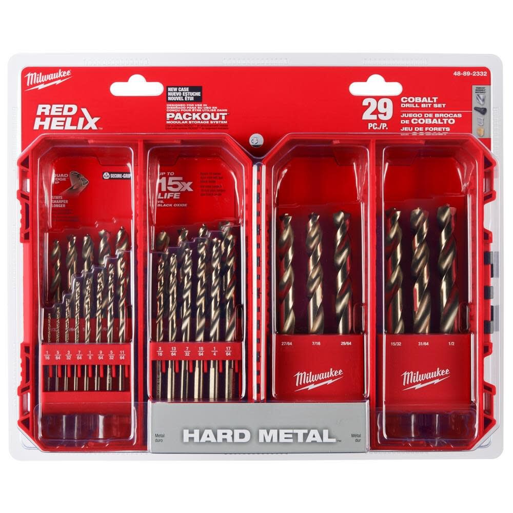 Milwaukee RED HELIX Cobalt Drill Bit Set 29PC 48-89-2332 - Acme Tools