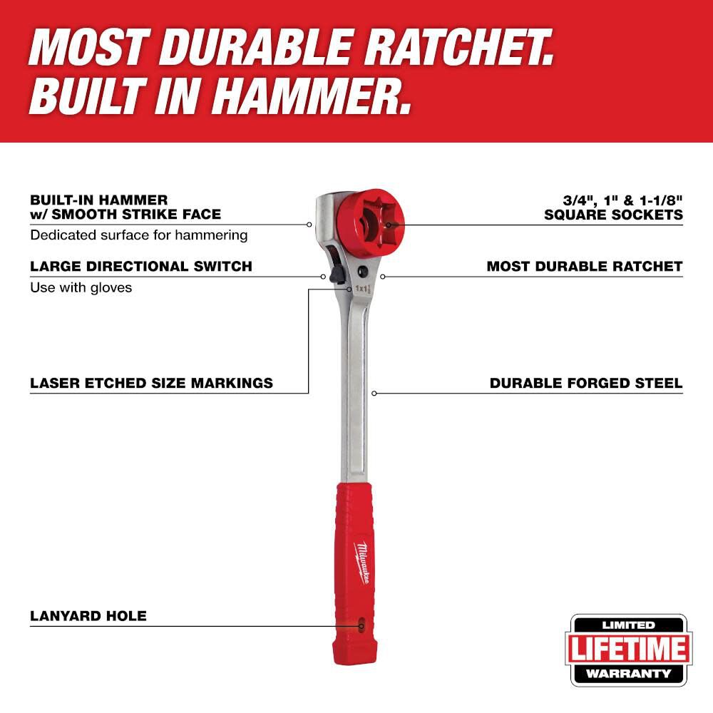 Milwaukee Linemans High Leverage Ratcheting Wrench 48-22-9213 - Acme Tools