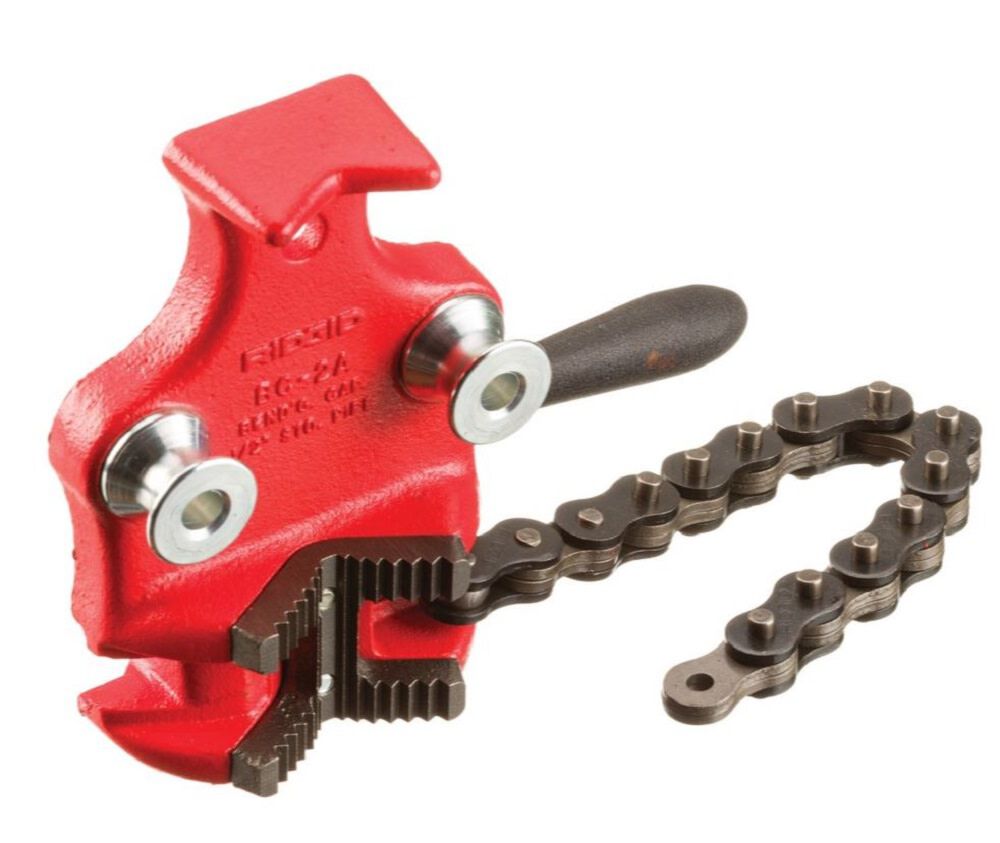 Ridgid 1/2 - 8 Inch Cast Iron Top Screw BC810 Bench Chain Vise 40215 ...