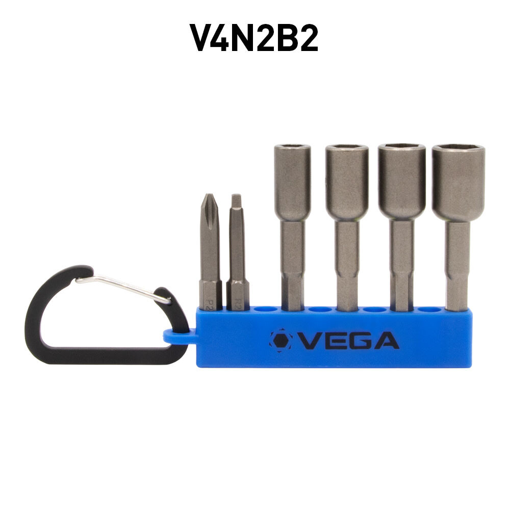 Vega Driver Bit Gunmetal Grey & Nutsetter Set 6pc V4N2B2 from Vega ...