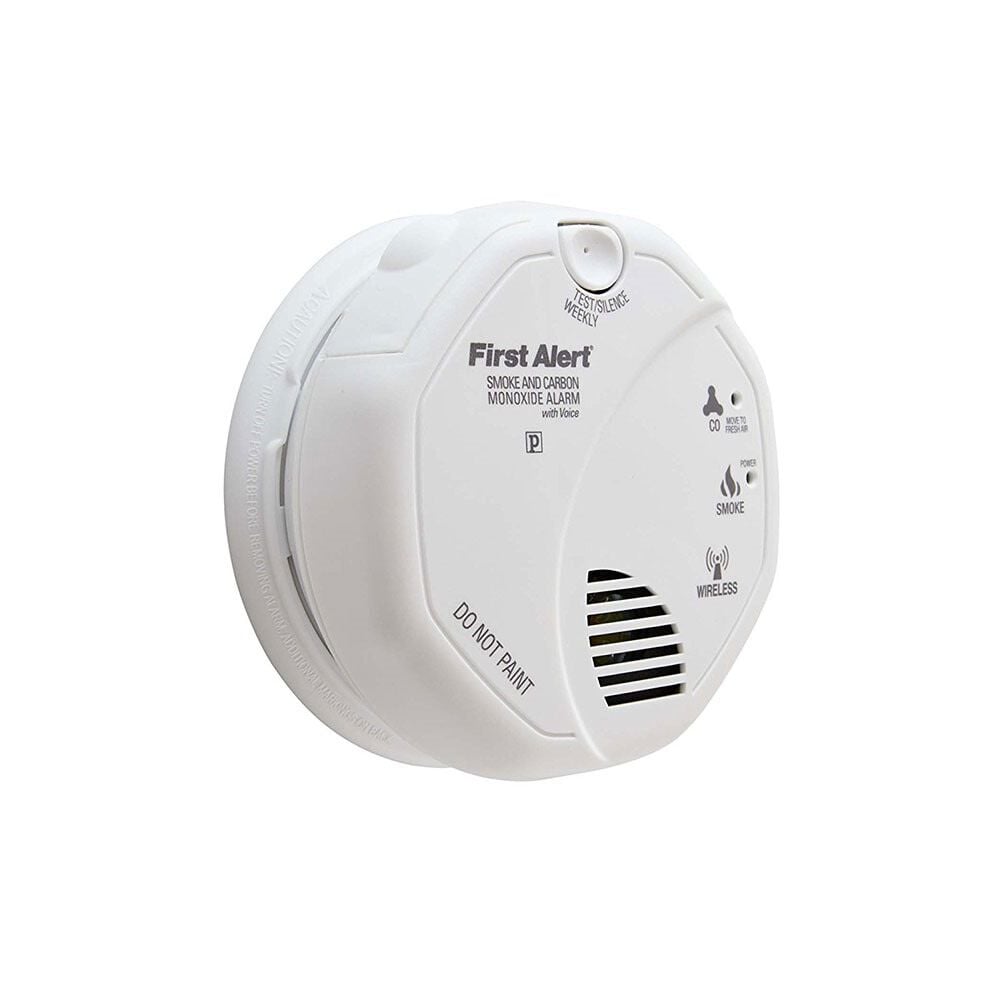 First Alert Wireless Interconnect Talking Battery Operated Smoke ...