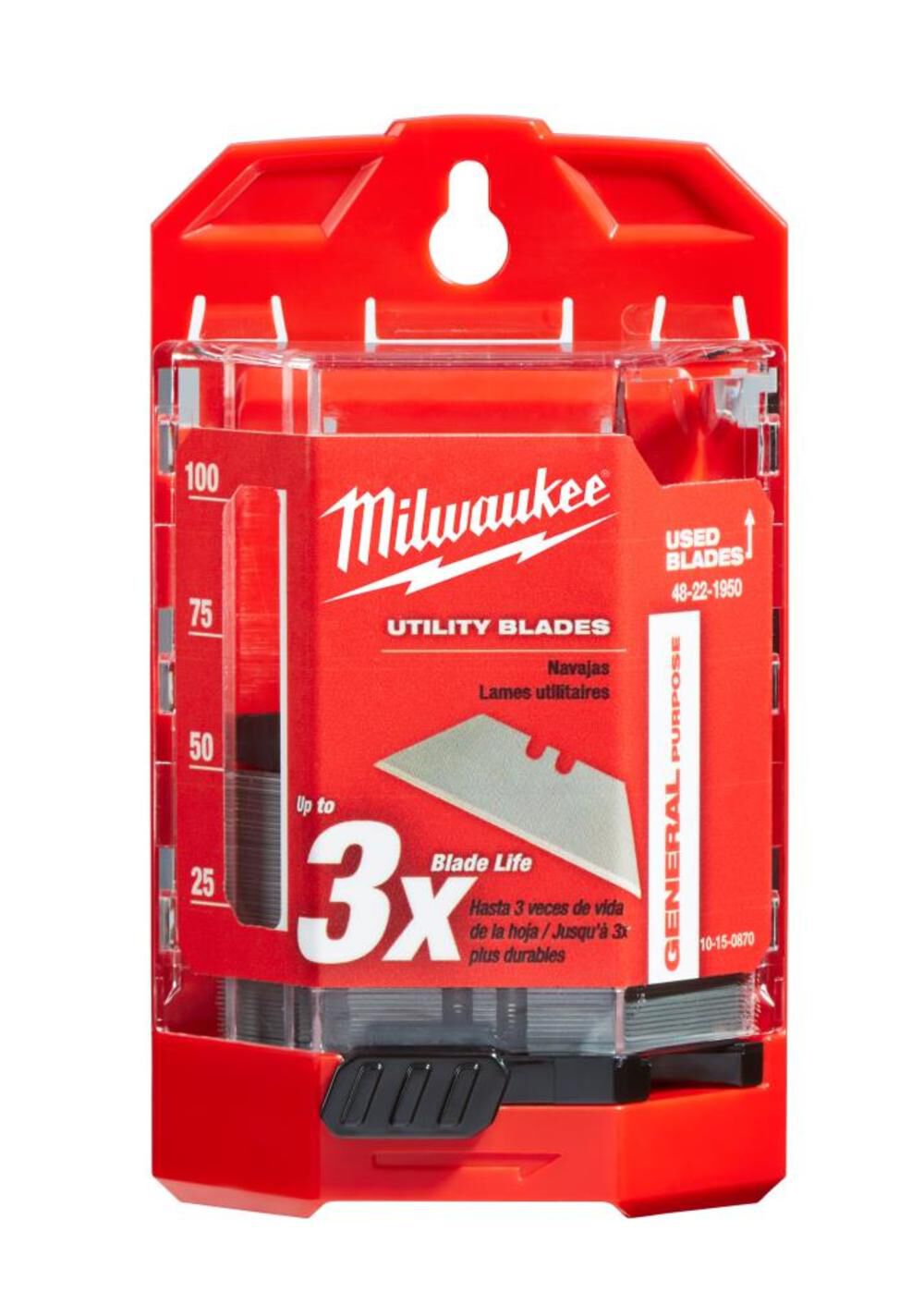 Milwaukee 50-Piece General Purpose Utility Blades with Dispenser 48-22-1950 - Acme Tools
