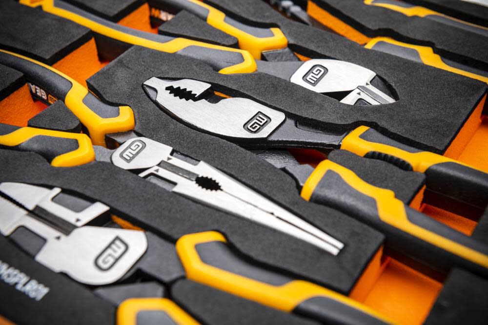 GEARWRENCH PITBULL Cushion Grip Pliers Set in Foam Storage Tray 5pc ...
