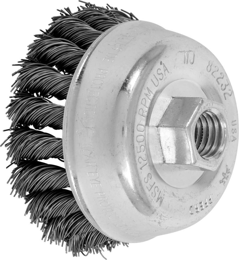 Pferd 3 1/2in Knot Wire Cup Brush .020 CS Wire 5/8 11 Thread 82232P ...