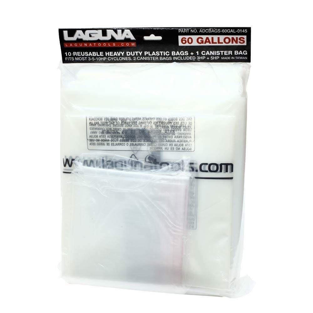 Laguna Tools 60 Gallon Reusable HD Bags - 10 Pack ADCBAGS-60GAL-0145 ...
