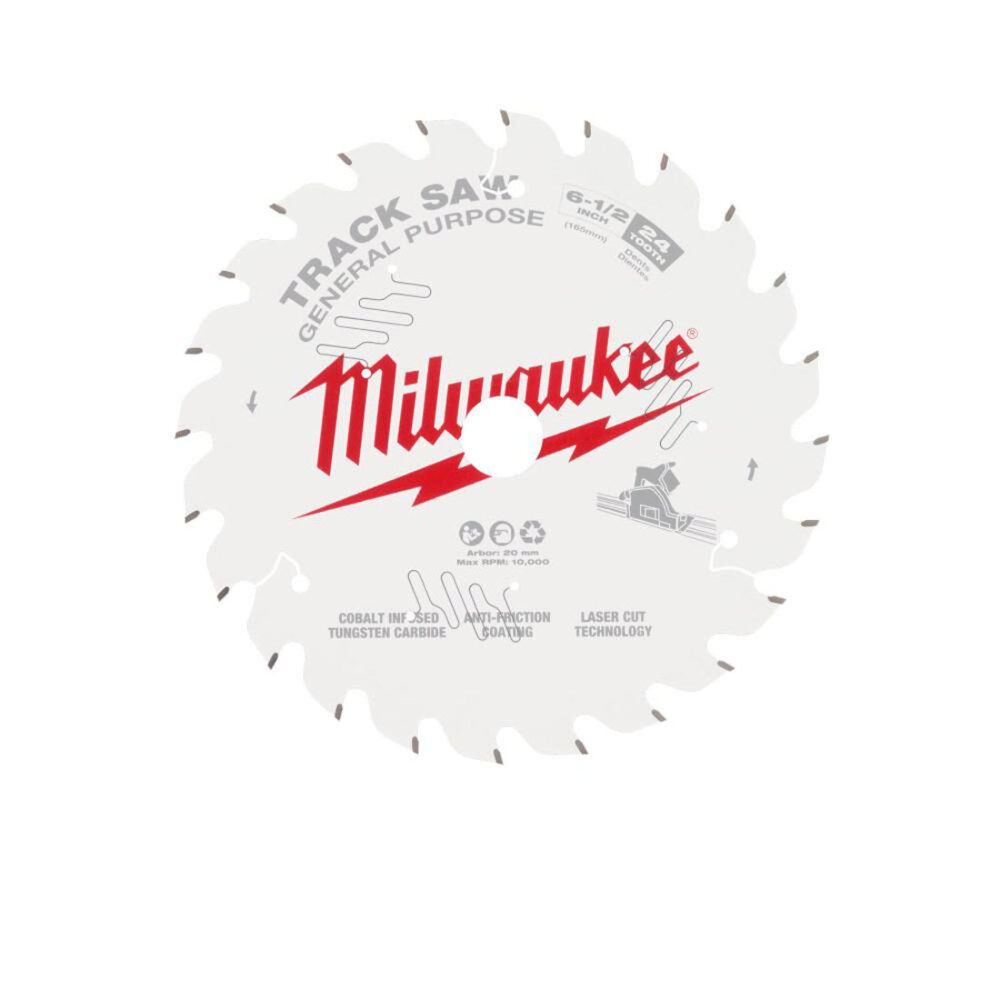 Milwaukee 6 1/2inch 24T General Purpose Track Saw Blade 48-40-0624 ...