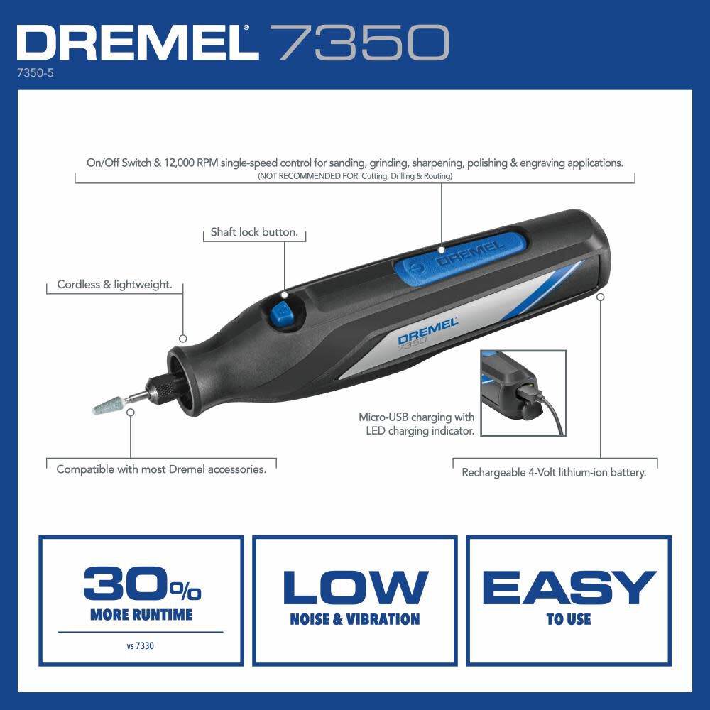 Dremel 4V Cordless Rotary Tool Kit 7350-5 - Acme Tools