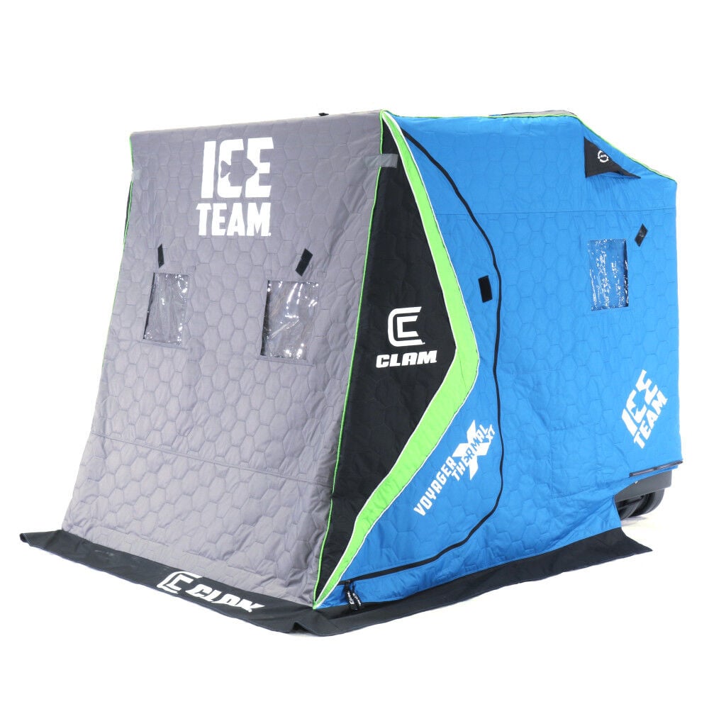 Clam Outdoors Voyager XT Thermal Ice Team Edition Ice Shelter 116675 ...