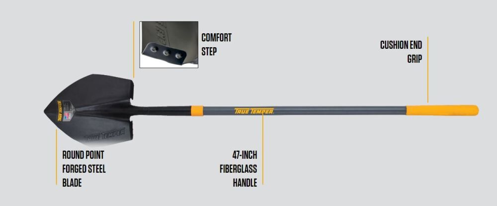 True Temper Excavator Shovel Forged Round Point with Comfort Step ...
