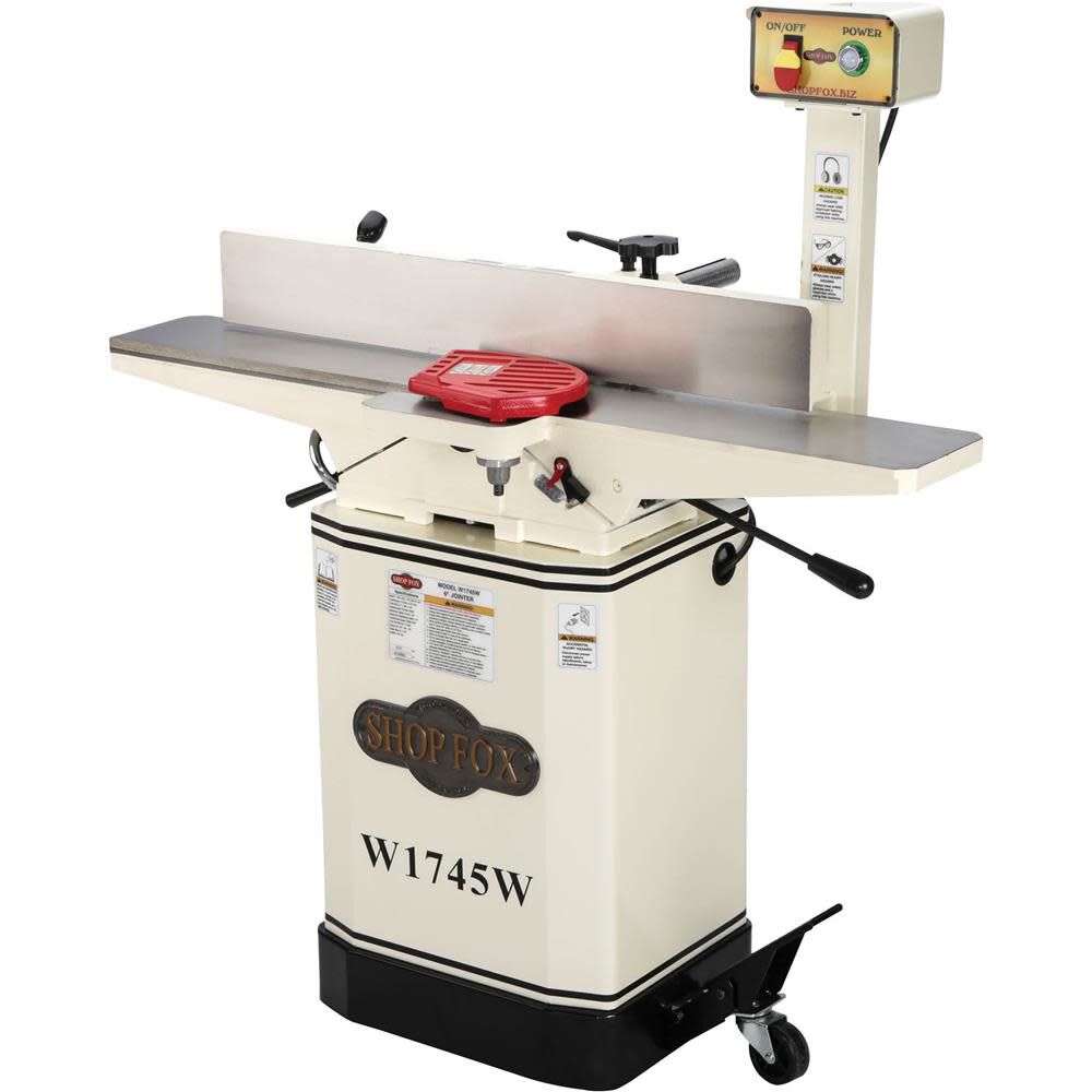 Shop Fox 120V 1HP 1 Phase 6in Jointer with Mobile Base W1745 - Acme Tools