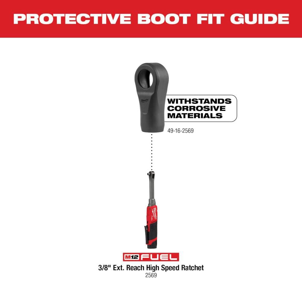 Milwaukee M12 FUEL Extended Reach High Speed Ratchet Protective Boot 49 ...