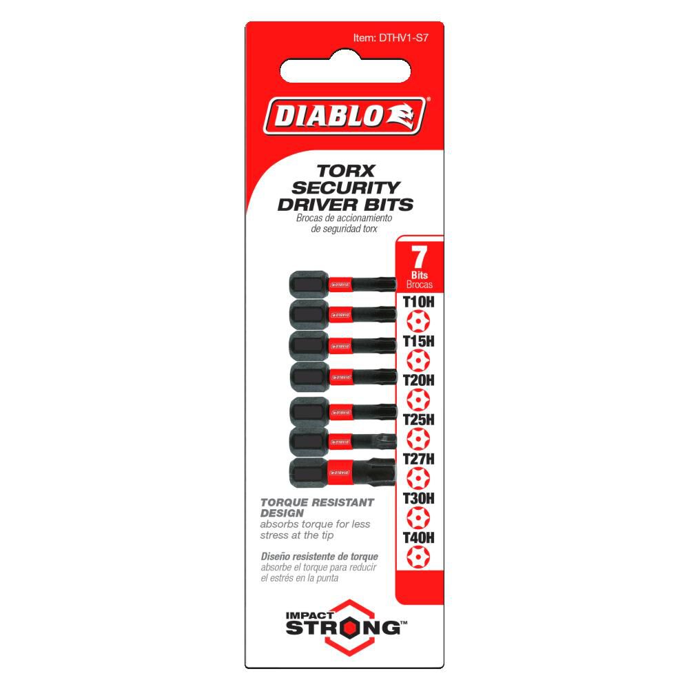 Diablo Tools 1" Torx Security Drive Bit Assorted Pack 7pc DTHV1-S7 from ...