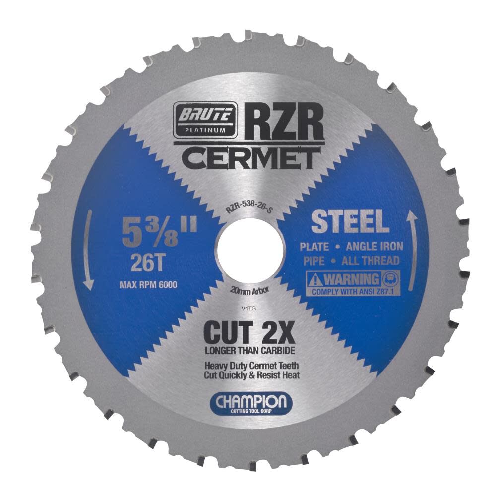 Champion Cutting Tool Cermet Tipped Circular Saw Blade 5-3/8in (Steel ...