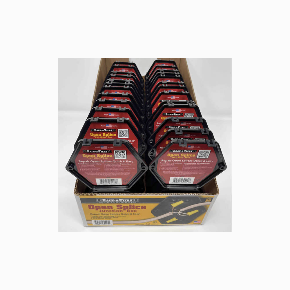 Rack-A-Tiers 4 in Open Splice Junction Box 25pc JB400.P25 - Acme Tools