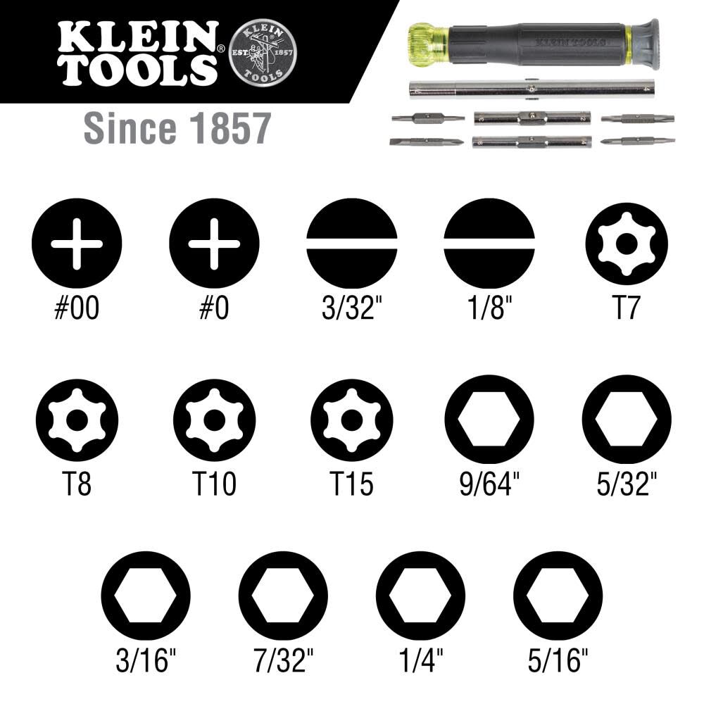 Klein Tools 14-in-1 Precision Screwdriver/Nut Driver 32314 - Acme Tools