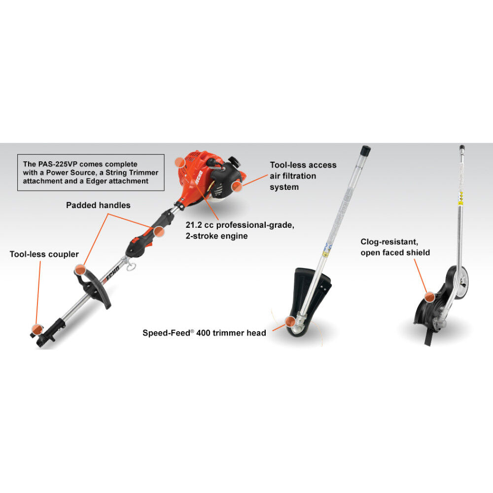 Echo PAS Power Head with Trimmer/Edger Attachment Combo Kit PAS-225VP - Acme Tools