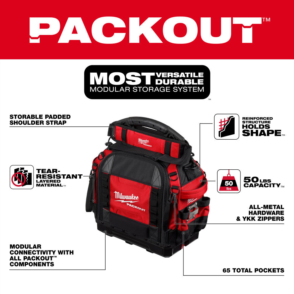 Milwaukee PACKOUT 15 in Structured Tool Bag 48-22-8316 - Acme Tools