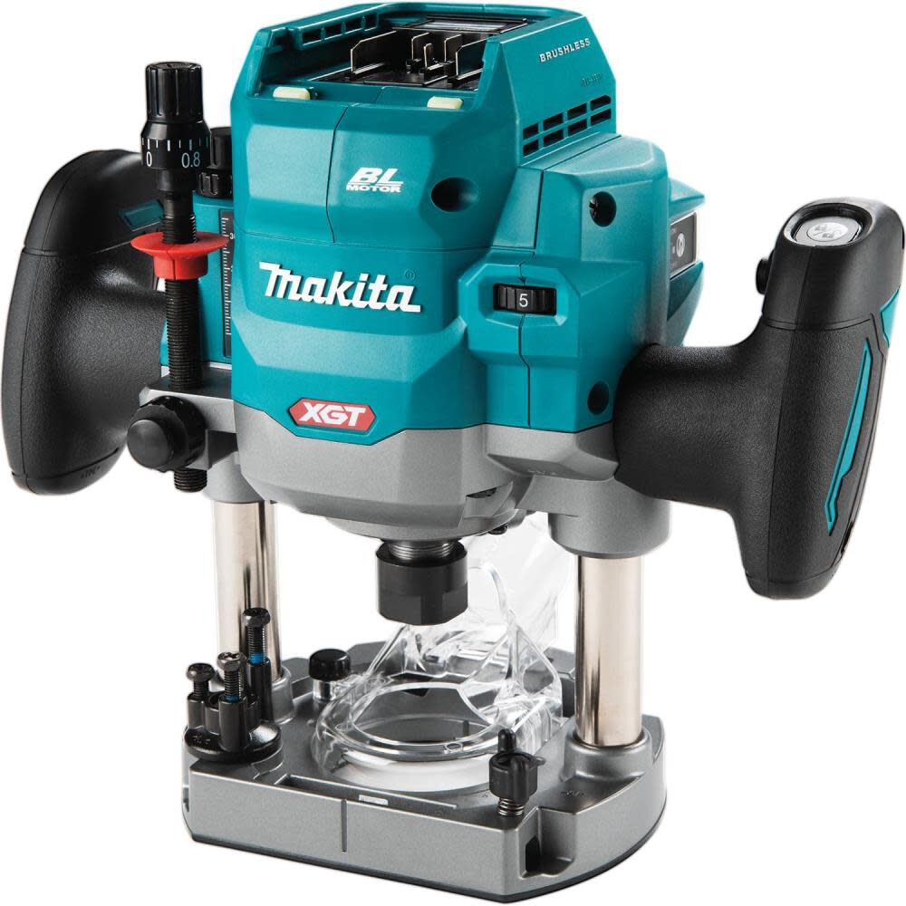 Makita 40V max XGT Brushless Cordless 2 1 4 HP Maximum HP Plunge Router Bare Tool GPR01Z Acme Tools
