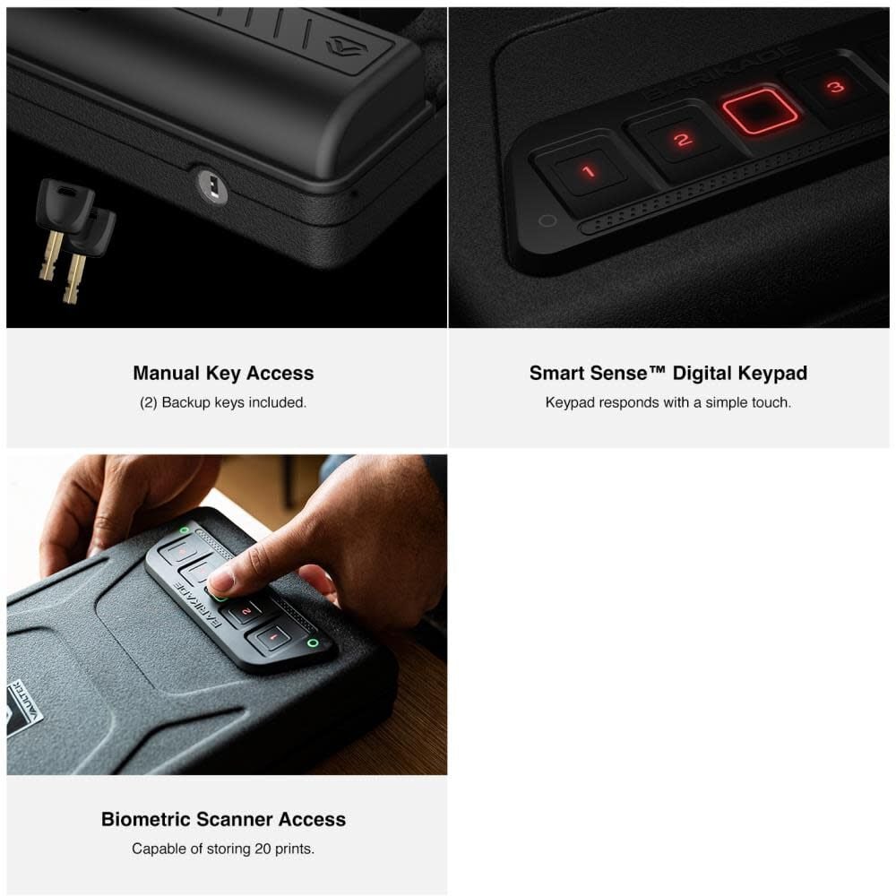 Vaultek Safe Barikade Series 1 Biometric Compact Biometric Safe BKD1B ...