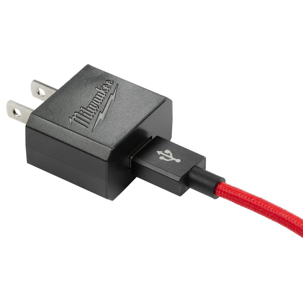 Milwaukee 3 Foot USB-C & 2.1A Wall Charger with Micro USB Adaptor 48-59 ...