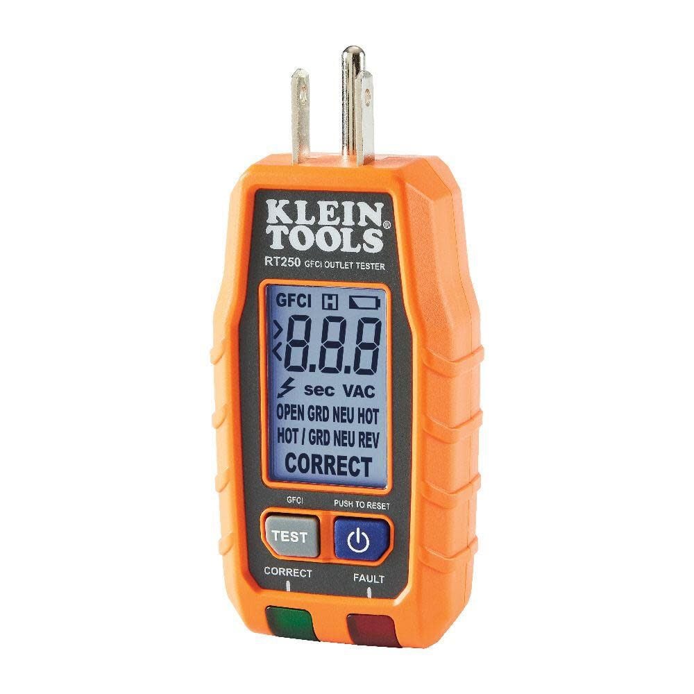 Klein Tools GFCI Receptacle Tester with LCD RT250 - Acme Tools