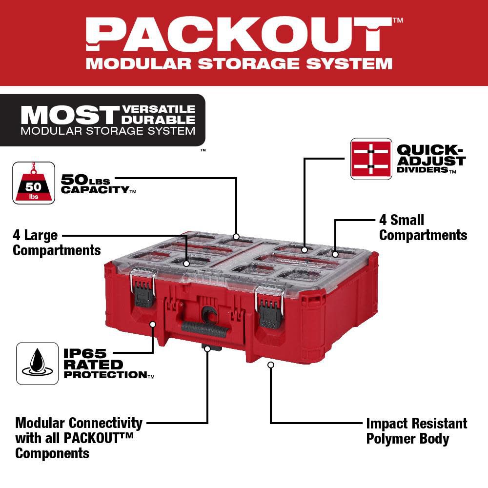 Milwaukee PACKOUT Deep Organizer 48-22-8432 from Milwaukee - Acme Tools