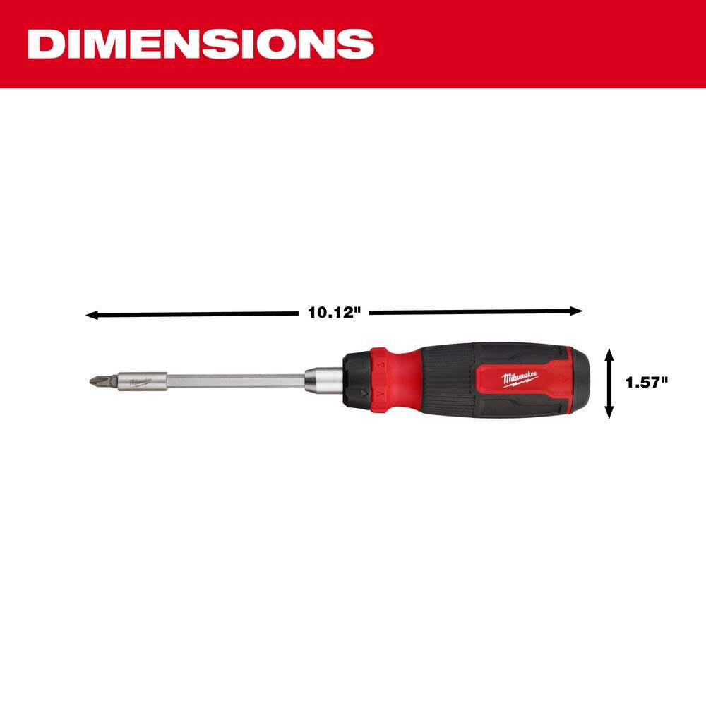 Milwaukee 14-in-1 Ratcheting Multi-Bit Screwdriver 48-22-2903 - Acme Tools