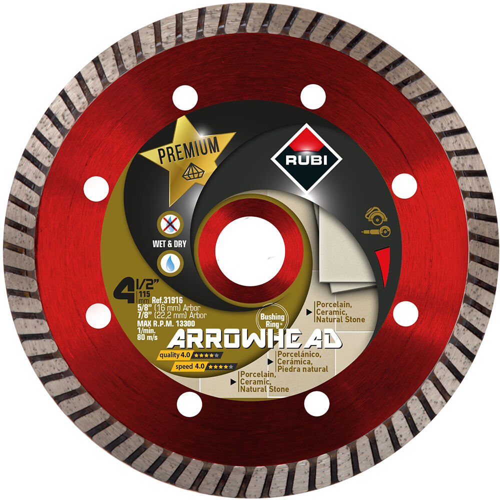 Rubi Tools Arrowhead 4-1/2 In. Premium Turbo Diamond Blade 31916 - Acme ...