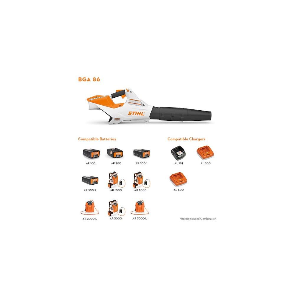 Stihl BGA 86 Battery-Powered Handheld Blower with Battery & Charger ...