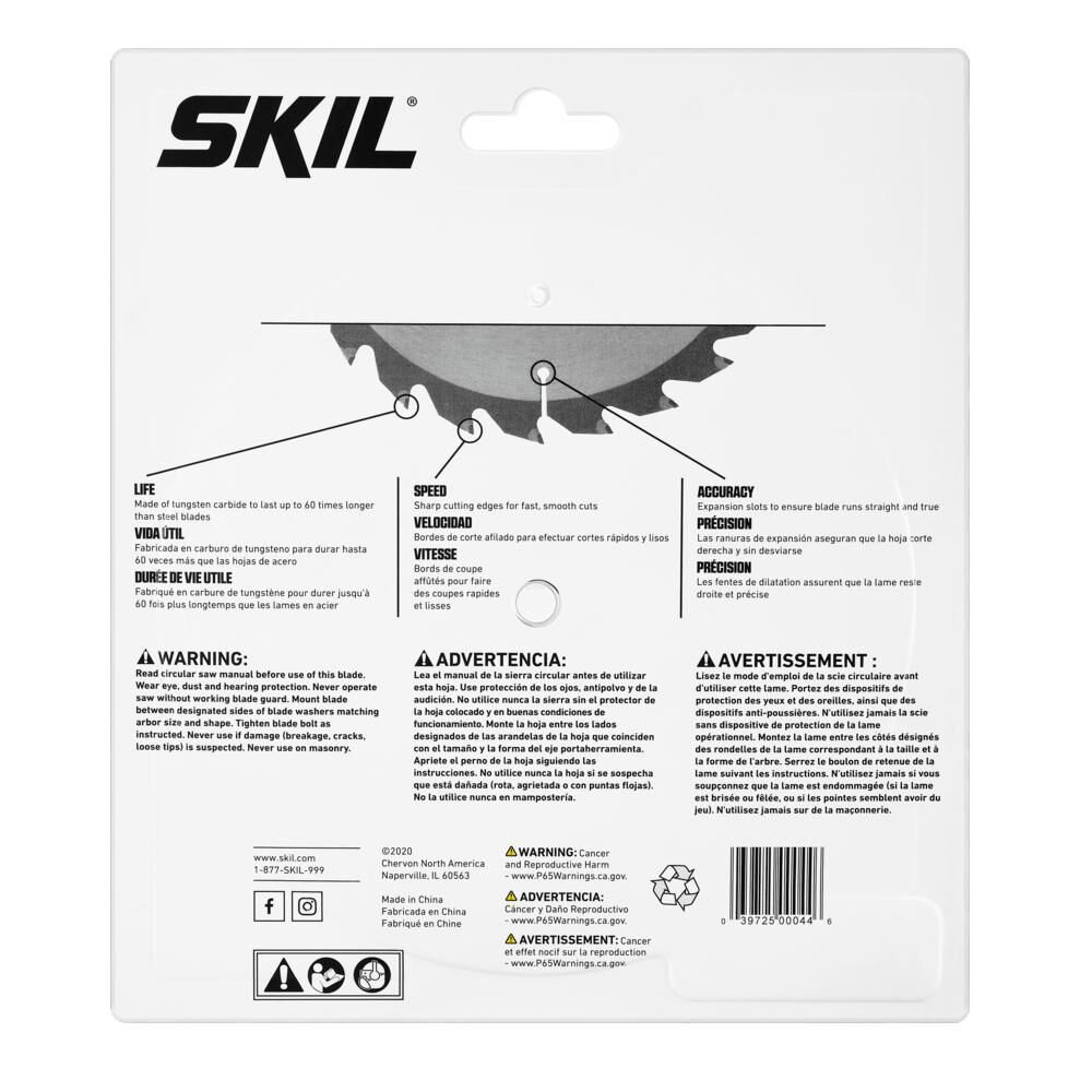SKIL 5-1/2 in 18-Tooth Carbide Tipped Circular Saw Blade CRB1001 from ...