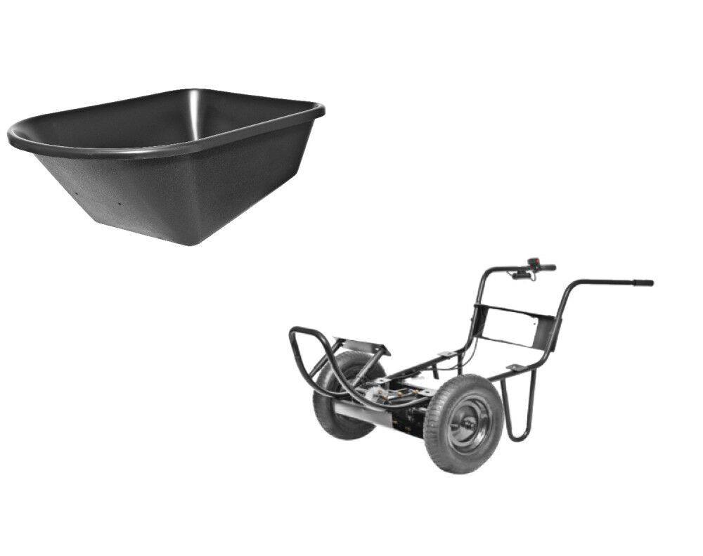 Chore Warrior ElectricPowerAssist Wheelbarrowwith 6 Cu FT PolyTub ...