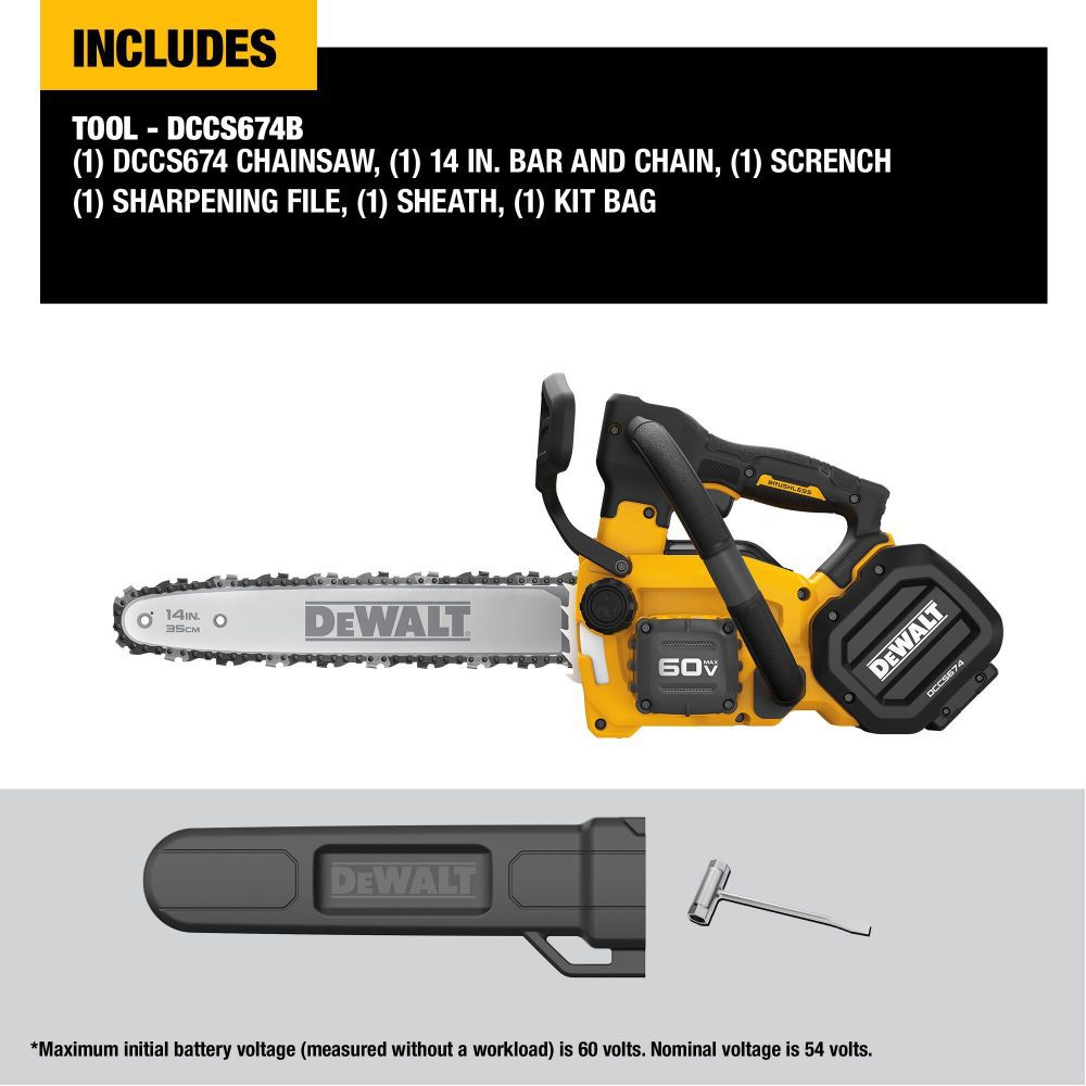 DEWALT 60V Max Top Handle Chainsaw (Bare Tool) DCCS674B - Acme Tools