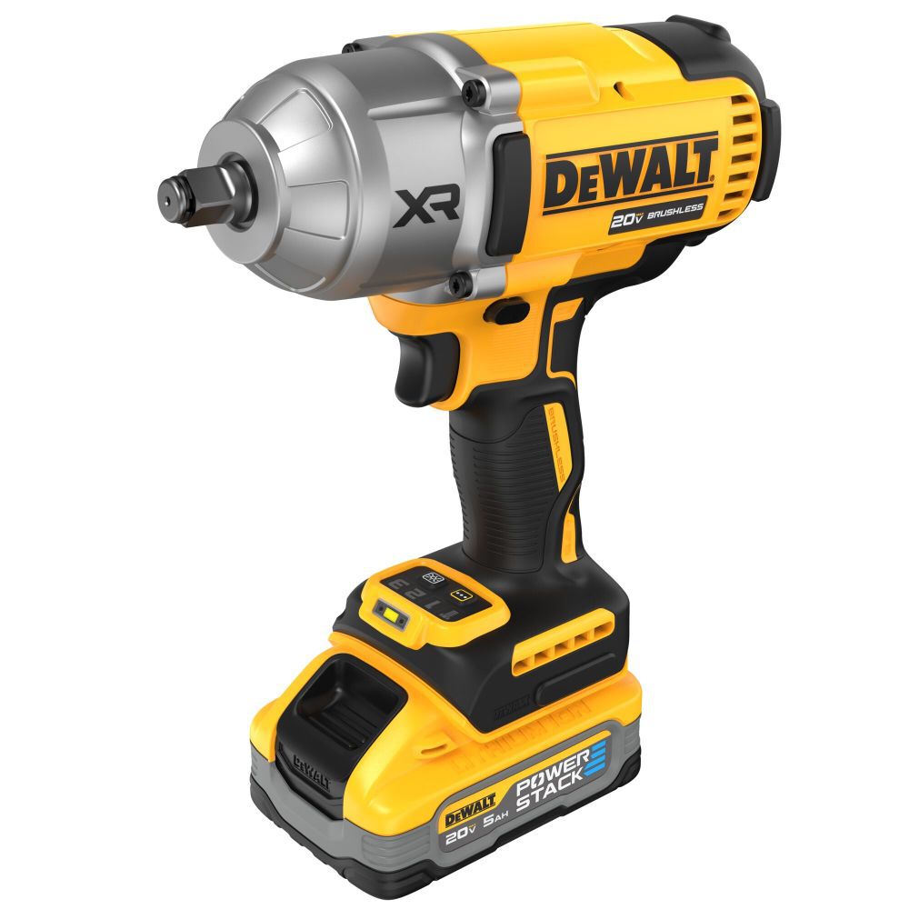 DEWALT 20V MAX XR 1/2in High Torque Impact Wrench with Hog Ring Anvil Cordless Kit DCF900H1 ...