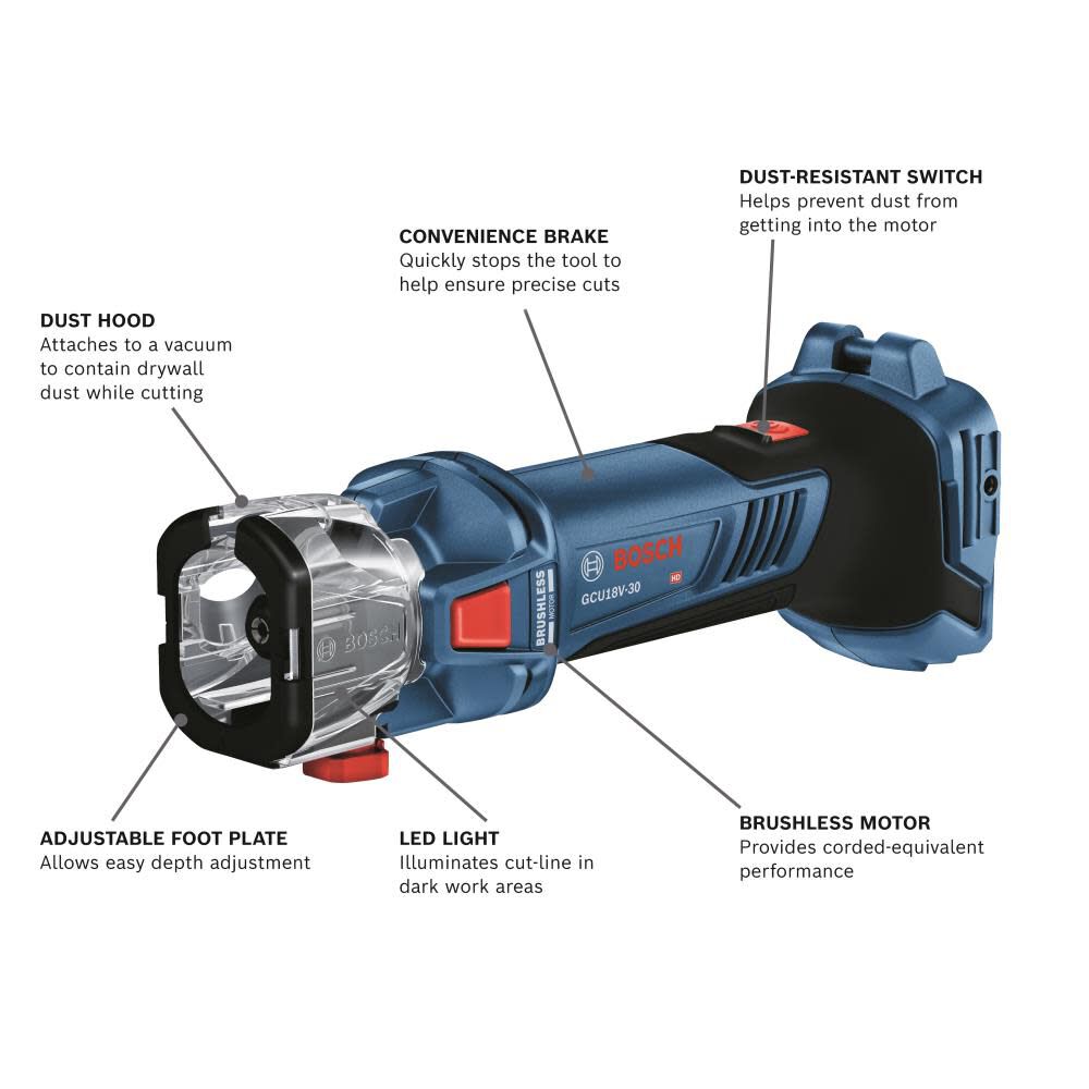 Bosch 18V Cut Out Tool Brushless Bare Tool GCU18V 30N Acme Tools