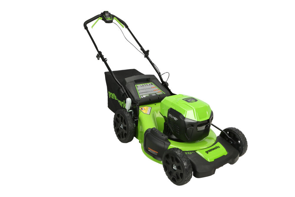 Greenworks 48V 20in Push Lawn Mower Kit with 4Ah Battery 2pk & Charger ...