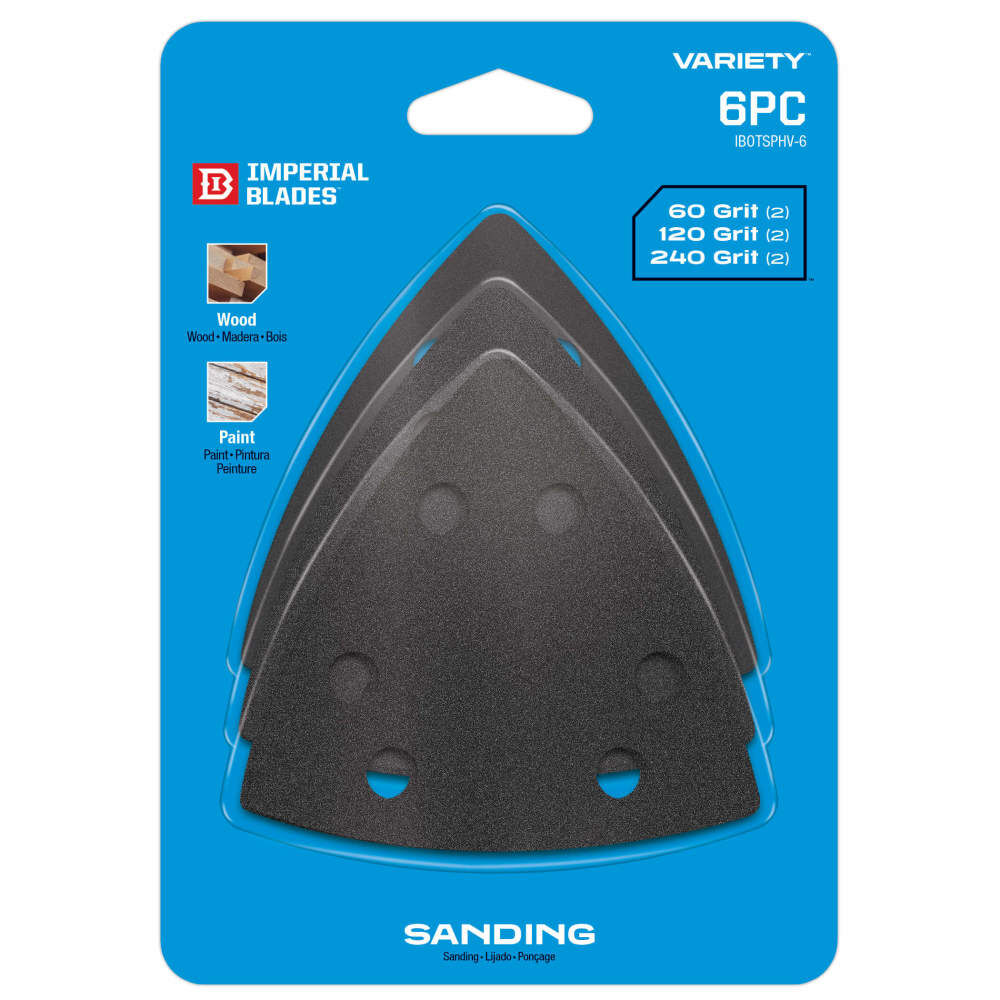 Imperial Blades IBOTSPHV-6 Oscillating Multi-Tool Triangle Sandpaper ...